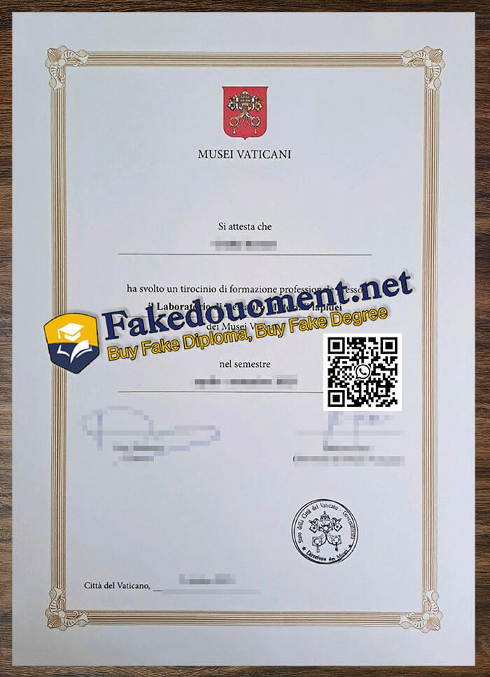 How to make a fake Musei Vaticani certificate online?